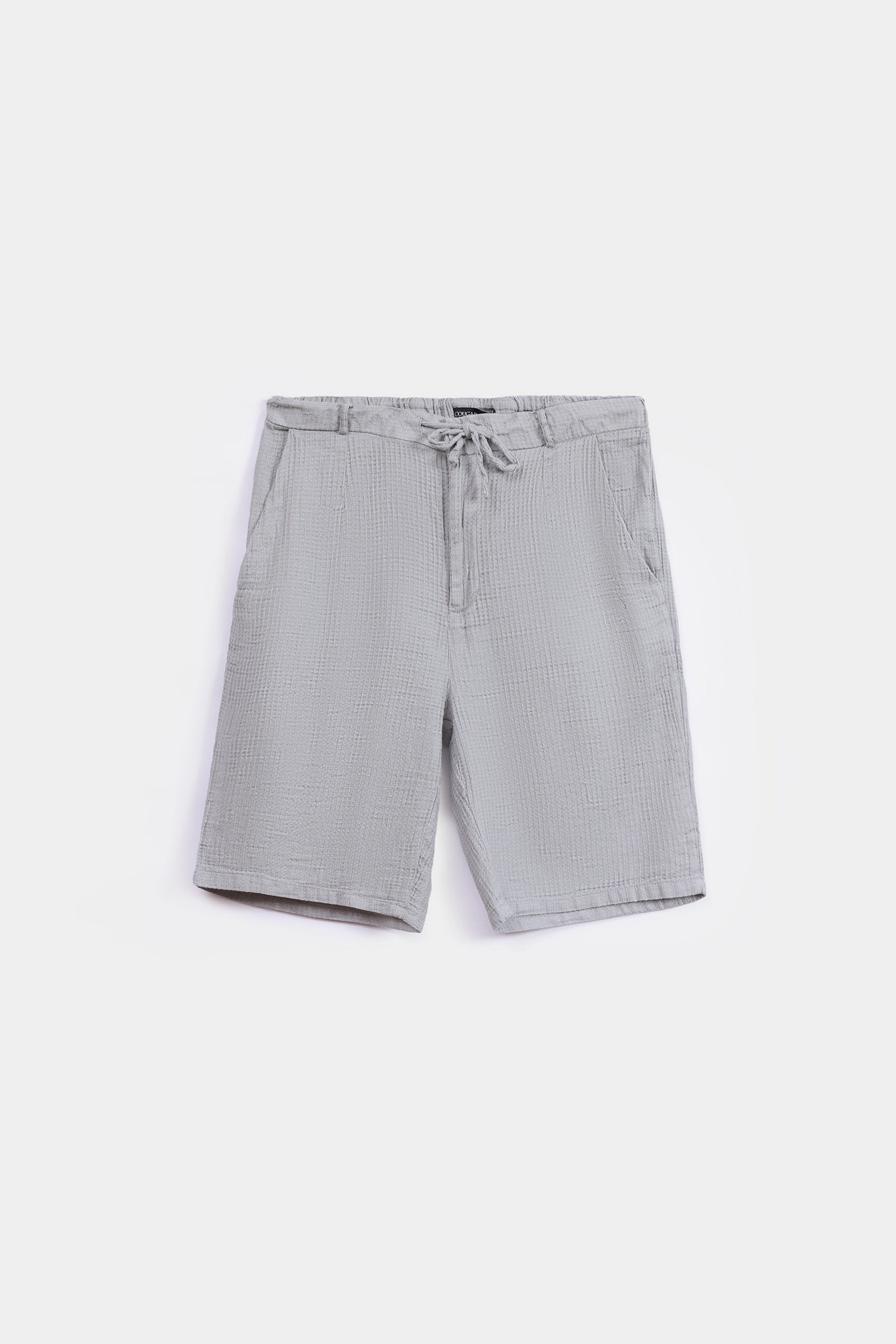 Buy Grey Textured Waffle Cotton Shorts